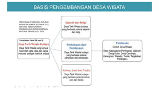 PENGEBANGAN PARIWISATA DESA DALAM RANGKA PENINGKATAN EKONOMI | PPT
