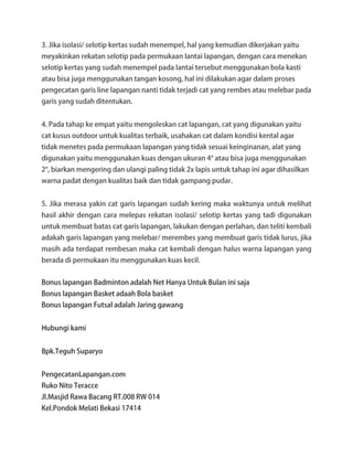 Pengecatan lapangan volly | PDF