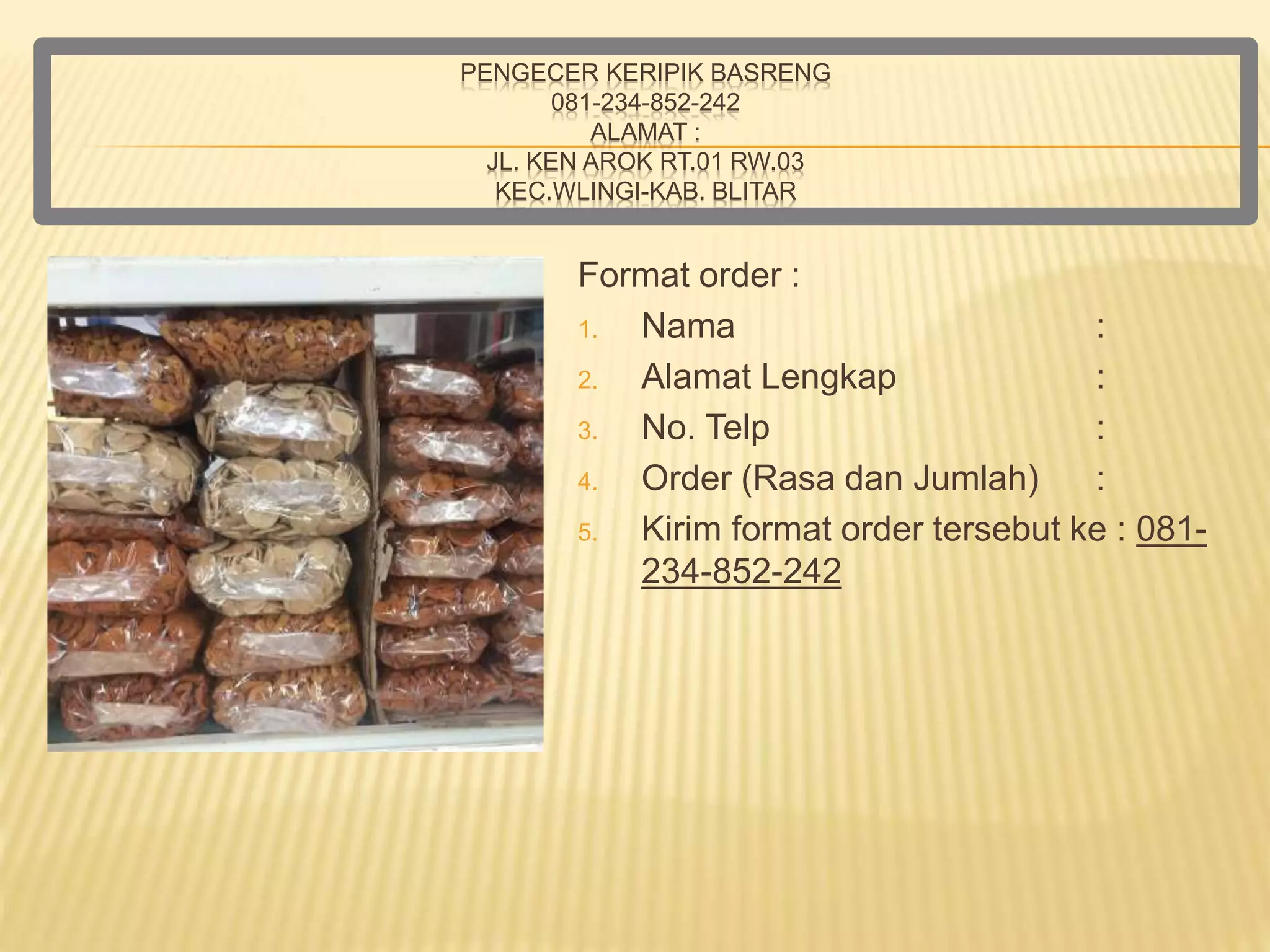 Pengecer keripik basreng | PPTX