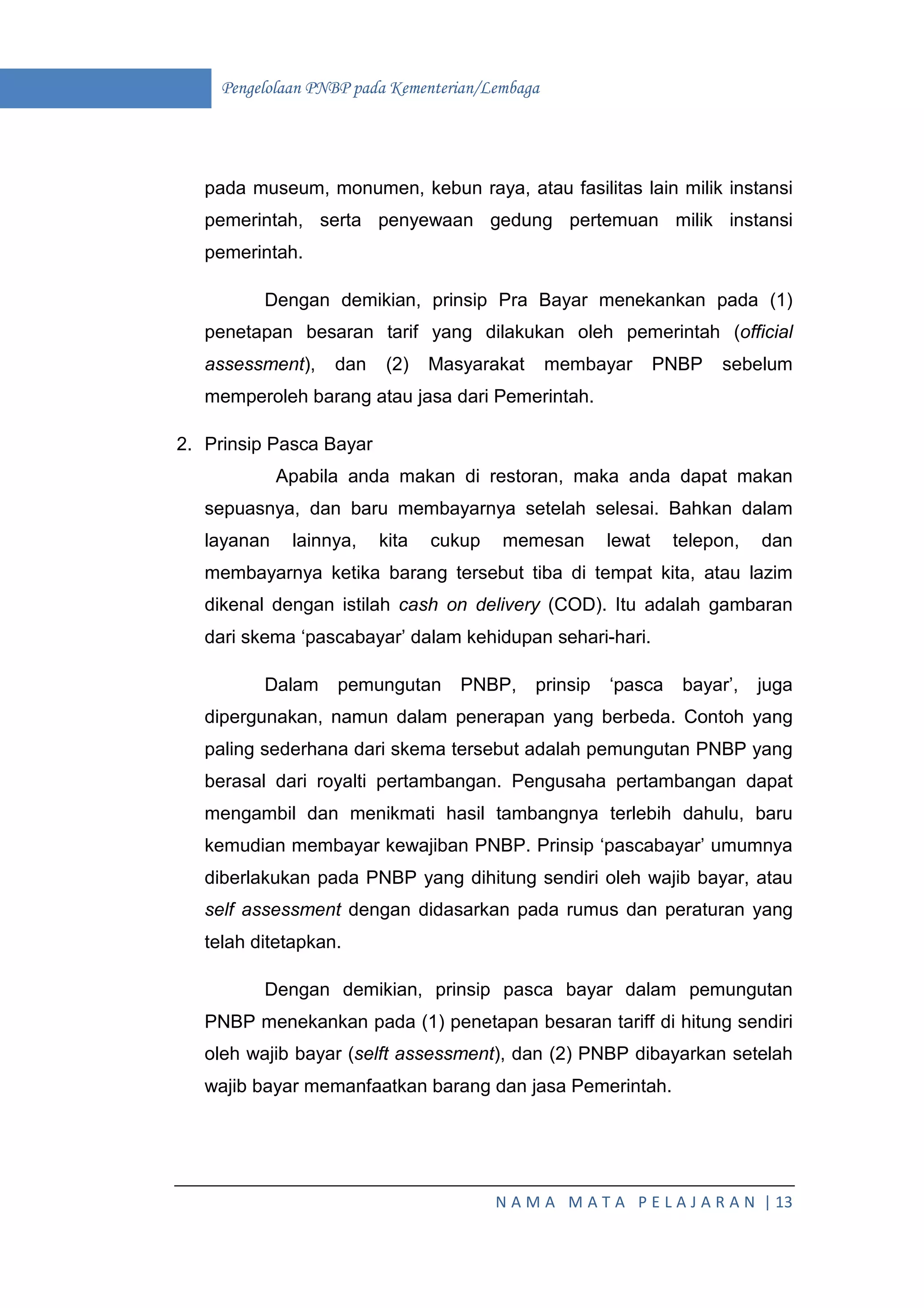 Pengelolaan penerimaan negara bukan pajak | PDF