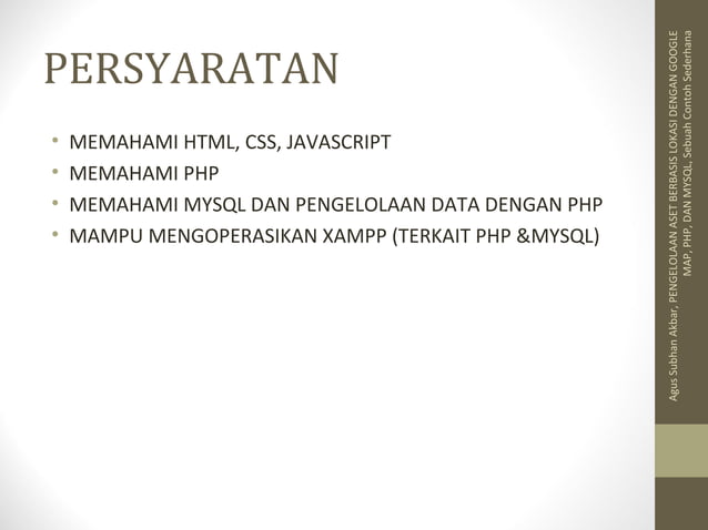 Pengelolaan aset berbasis lokasi dengan Google Map, PHP, dan MySQL | PPS