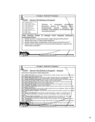 Mata Kuliah Pengelolaan installasi komputer - Tata Kelola IT (COBIT ) - 2 | PDF