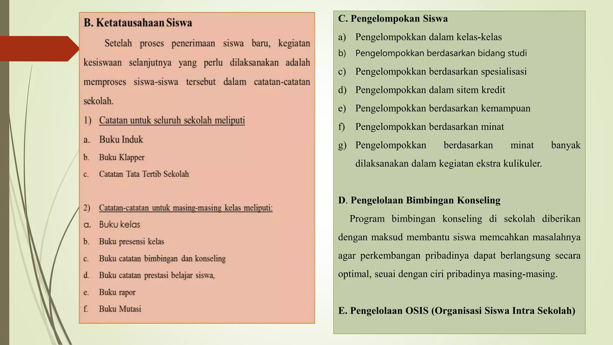 Pengelolaan keuangan dan kesiswaan | PPT