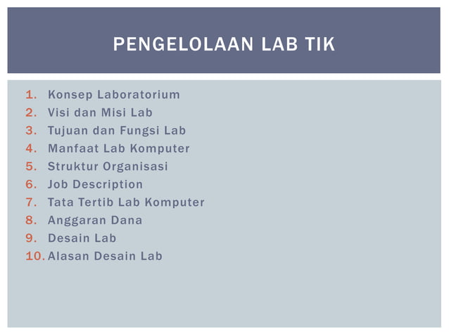 Pengelolaan laboratorium tik | PPTX