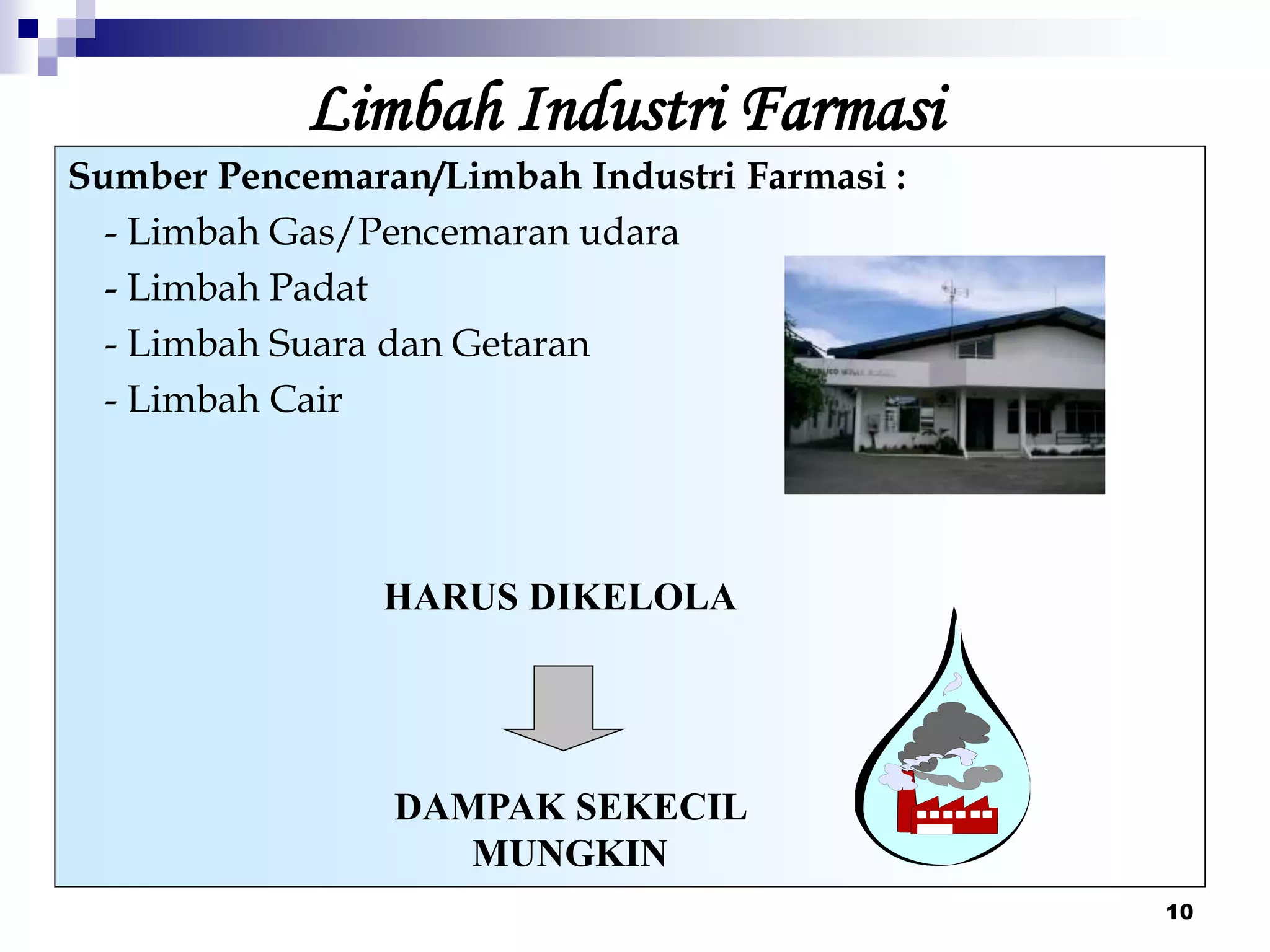 Pengelolaan limbah industri farmasi | PPTX