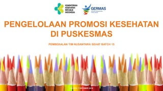 Pengelolaan Promkes Puskesmas NS | PPTX