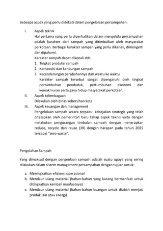 Pengelolaan sampah | PDF