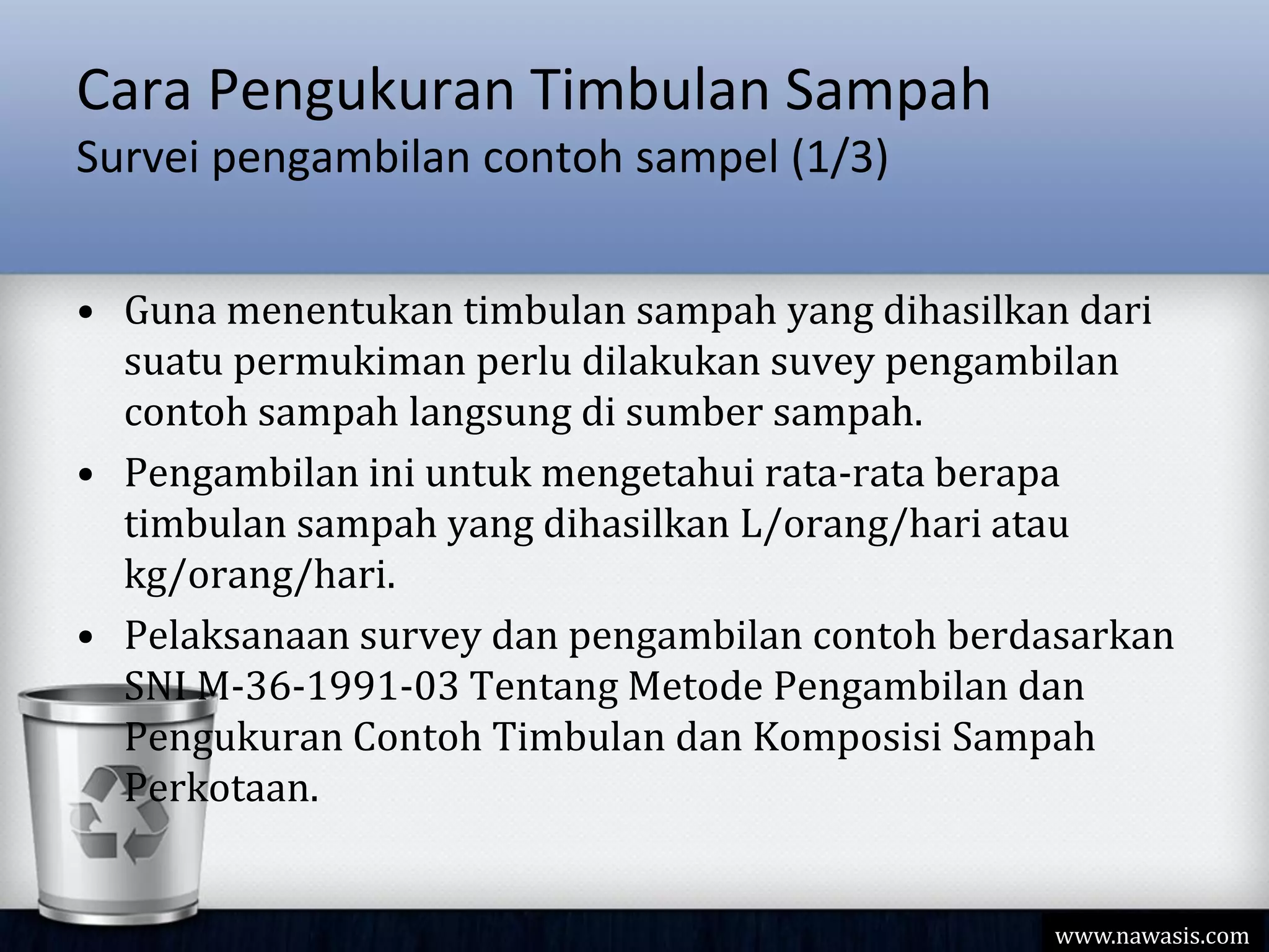 Aspek Teknis Operasional Pengelolaan Sampah (3/4) | PDF