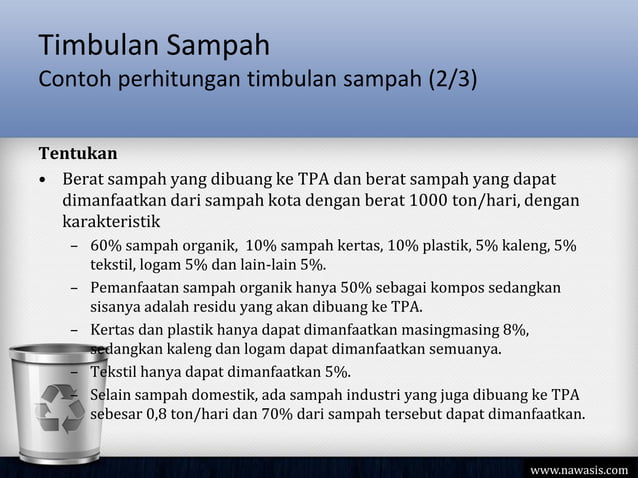 Aspek Teknis Operasional Pengelolaan Sampah (3/4) | PDF