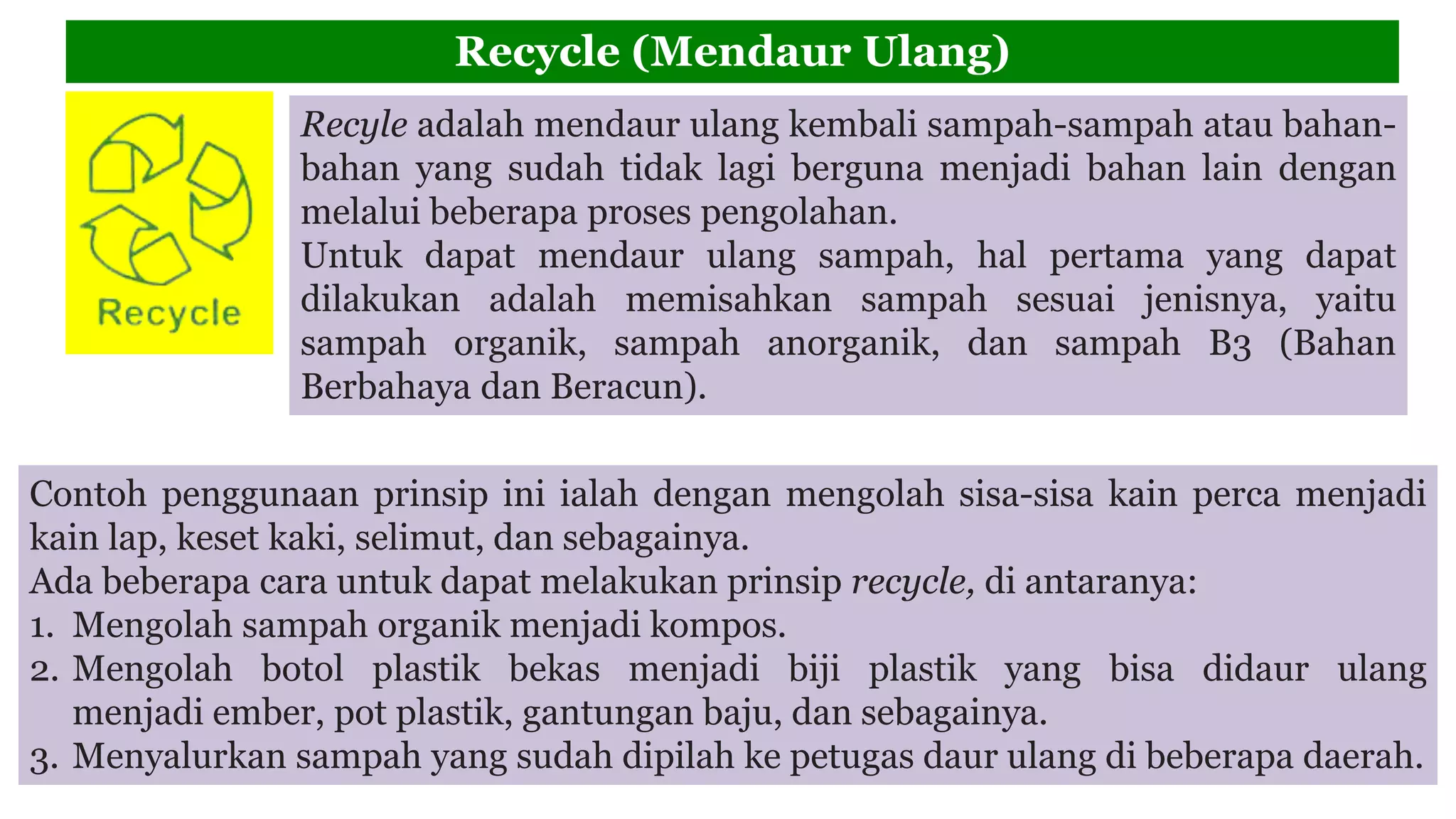 Pengelolaan sampah prinsip 4 r untuk jaga lingkungan | PPTX