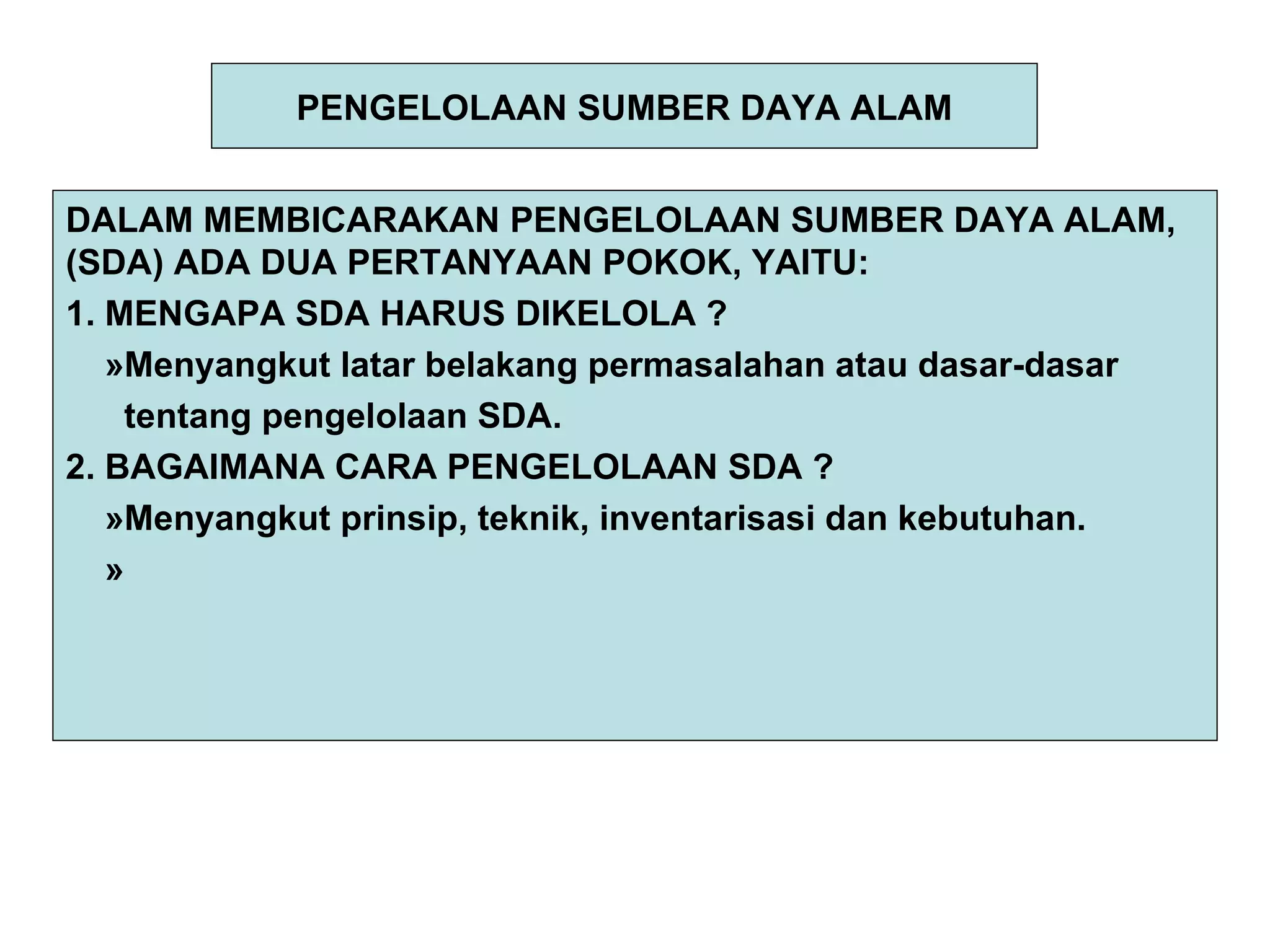 Pengelolaan sda | PPT