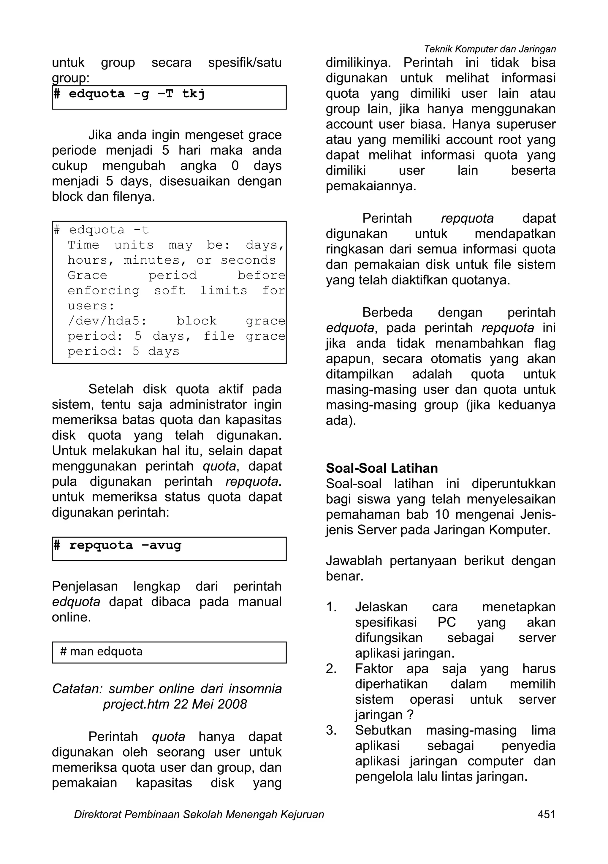 Pengelolaan server jaringan | PDF
