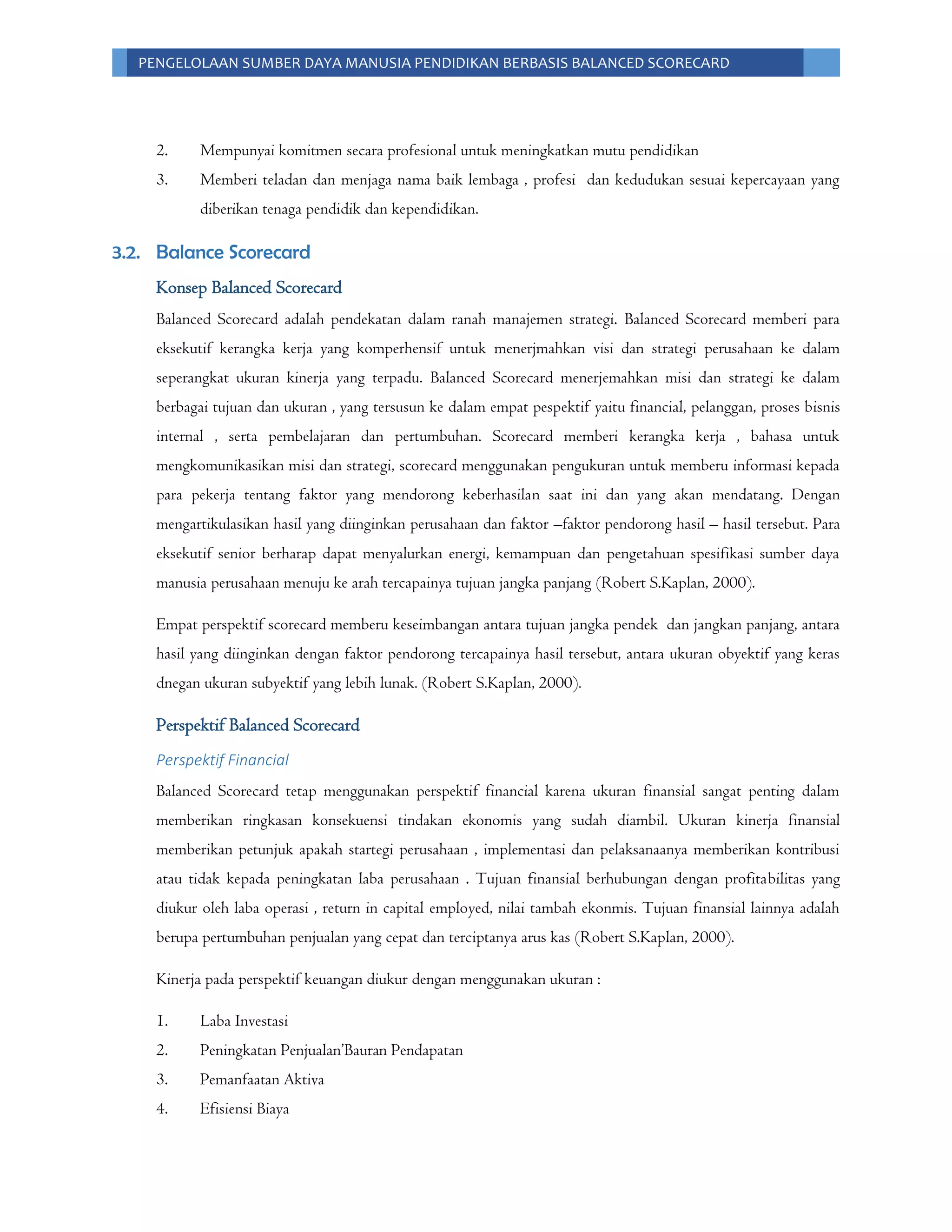 Pengelolaan sumber daya manusia pendidikan berbasis balanced scorecard -- By Lila Setiyani | PDF