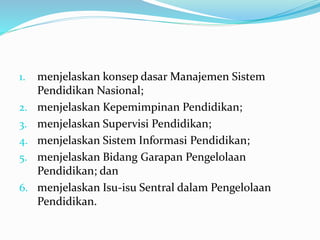 Pengelola pendidikan pertemuan i | PPT