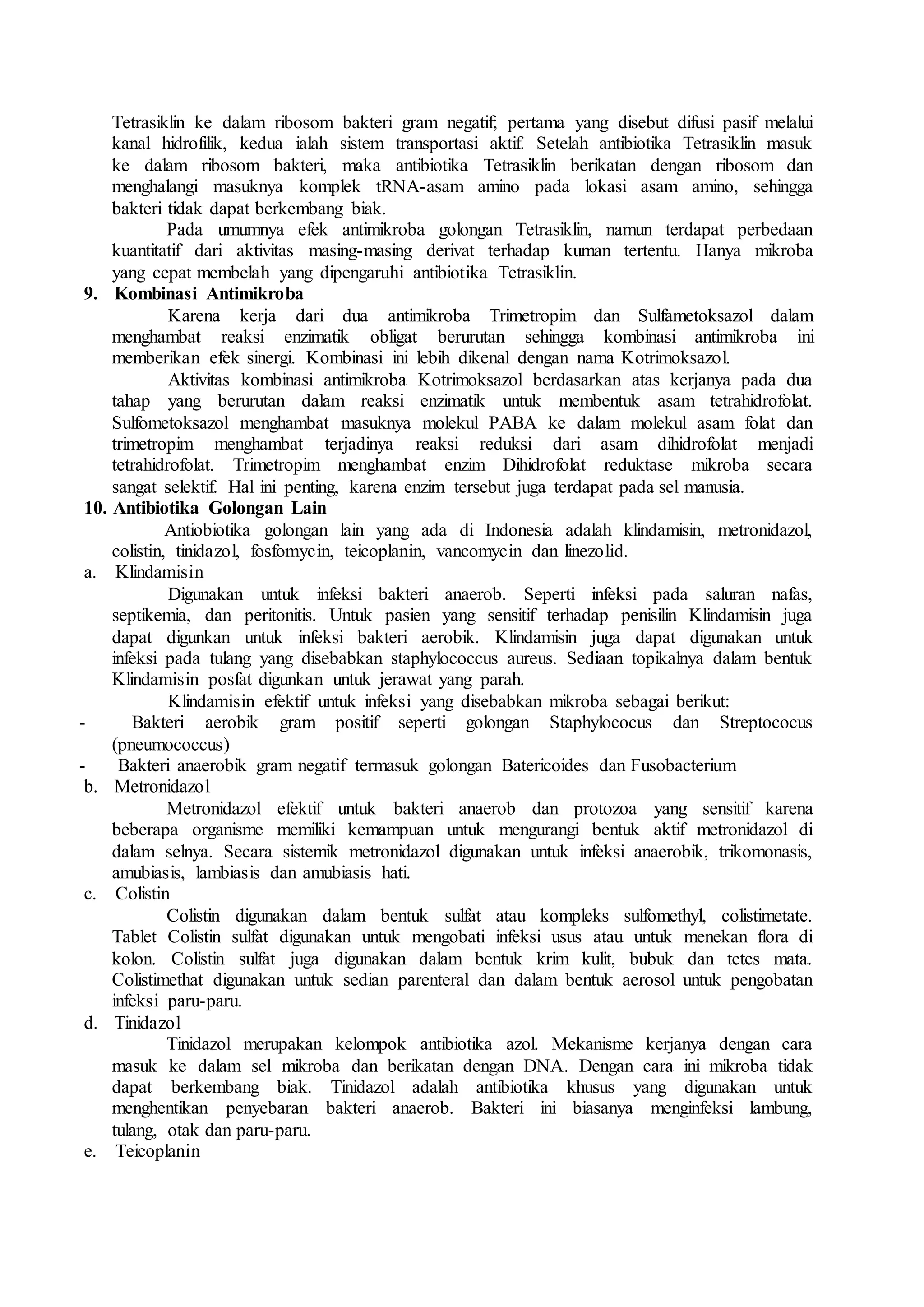 Pengelompokan dan pengenalan golongan antibiotik | DOCX