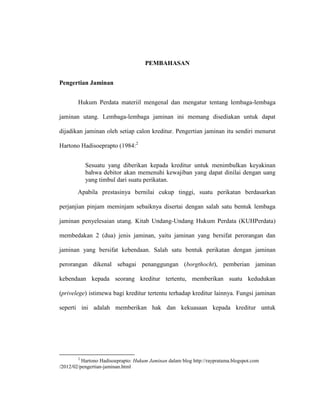 Pengemangan perusahaan ( pemanfaatan jaminan) | DOCX