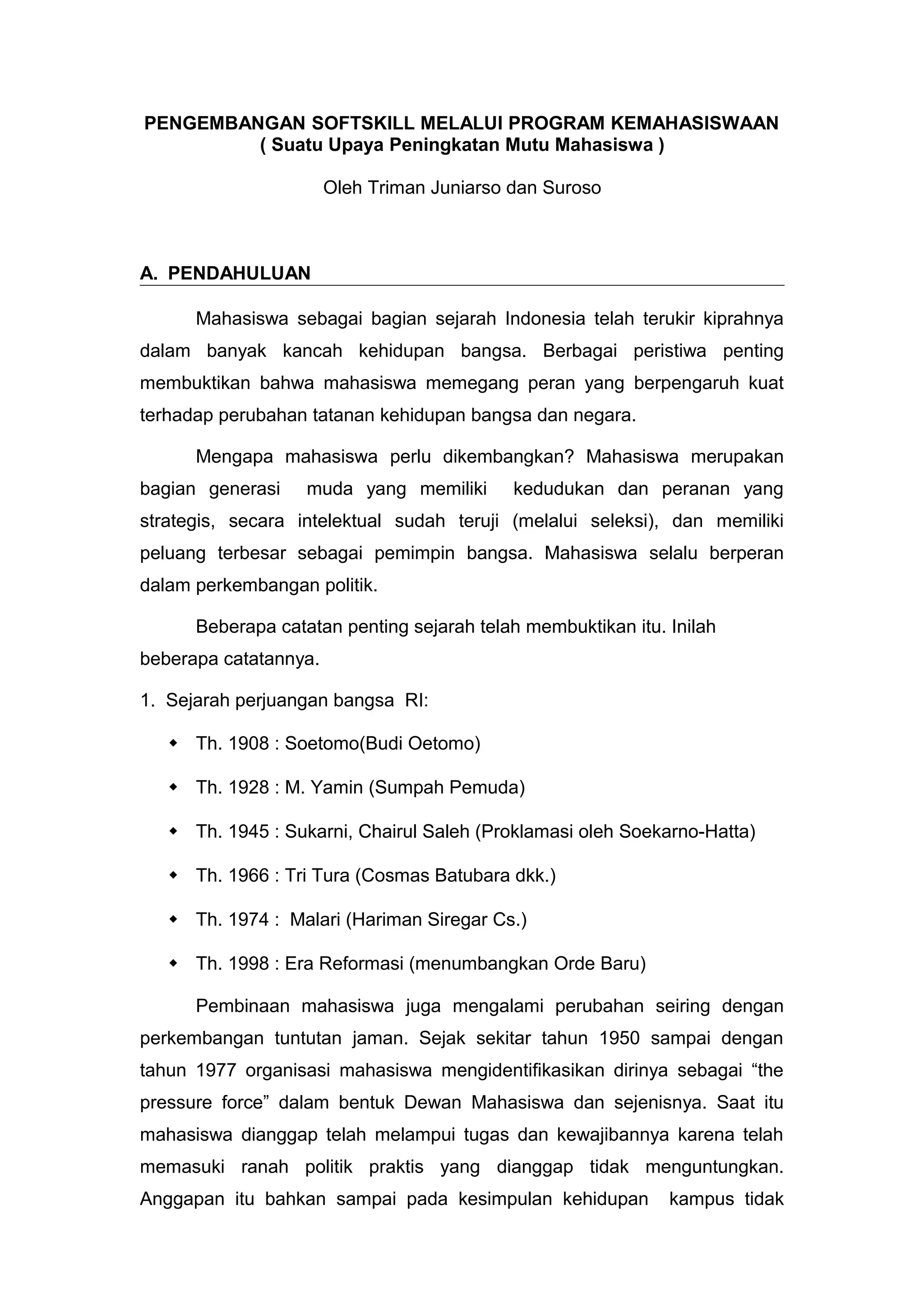 Pengembangan softskill-mahasiswa | DOC