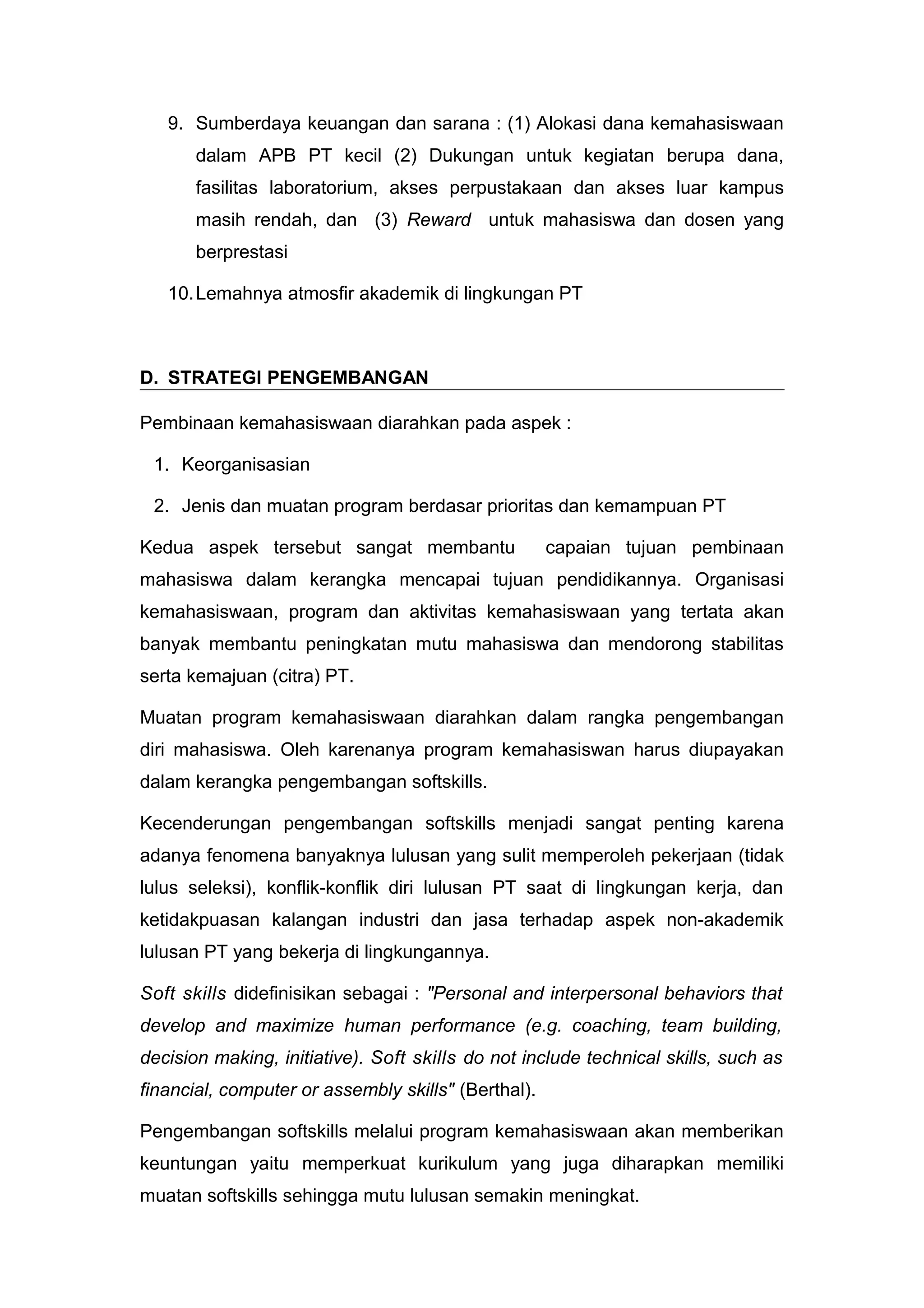 Pengembangan softskill-mahasiswa | DOC