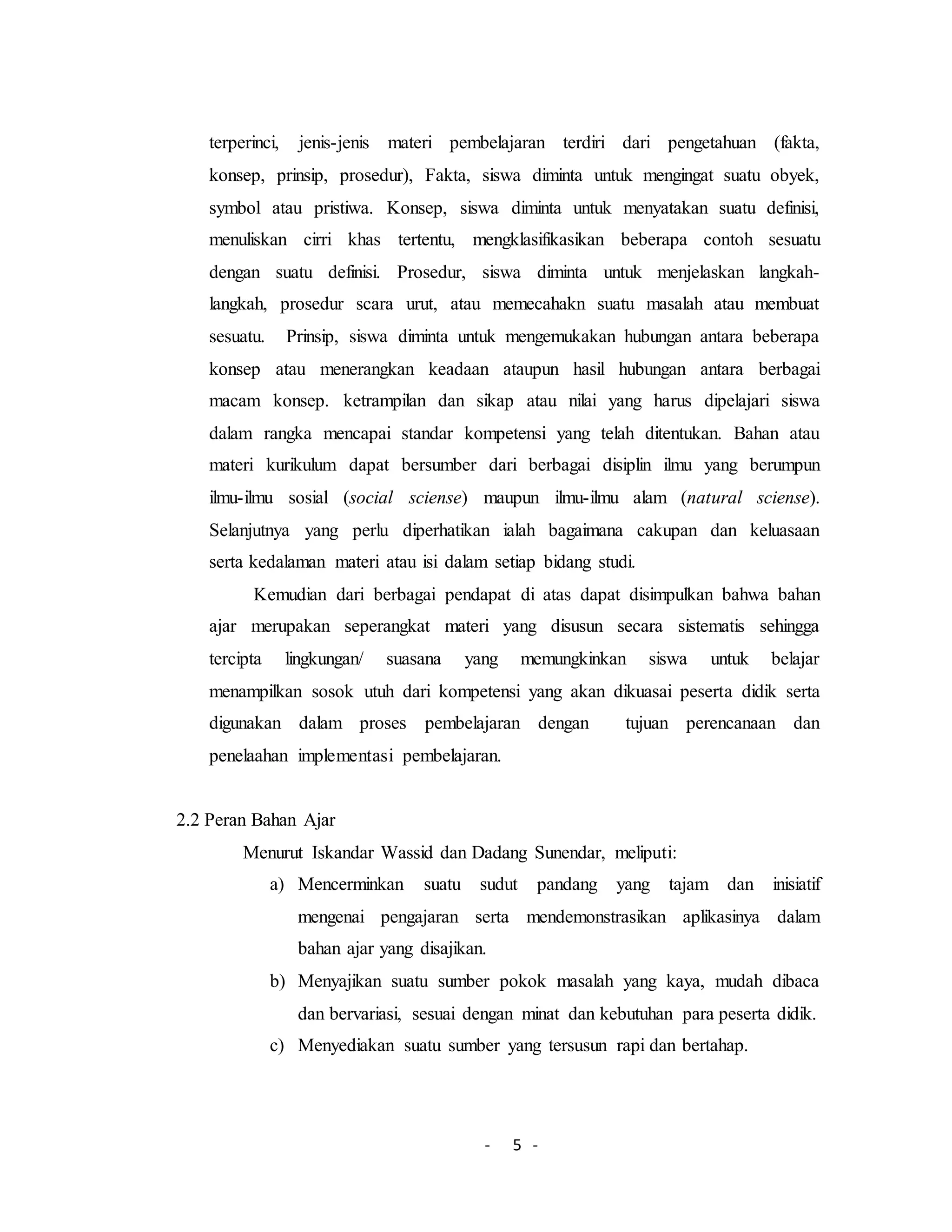 Pengembangan bahan ajar | DOCX
