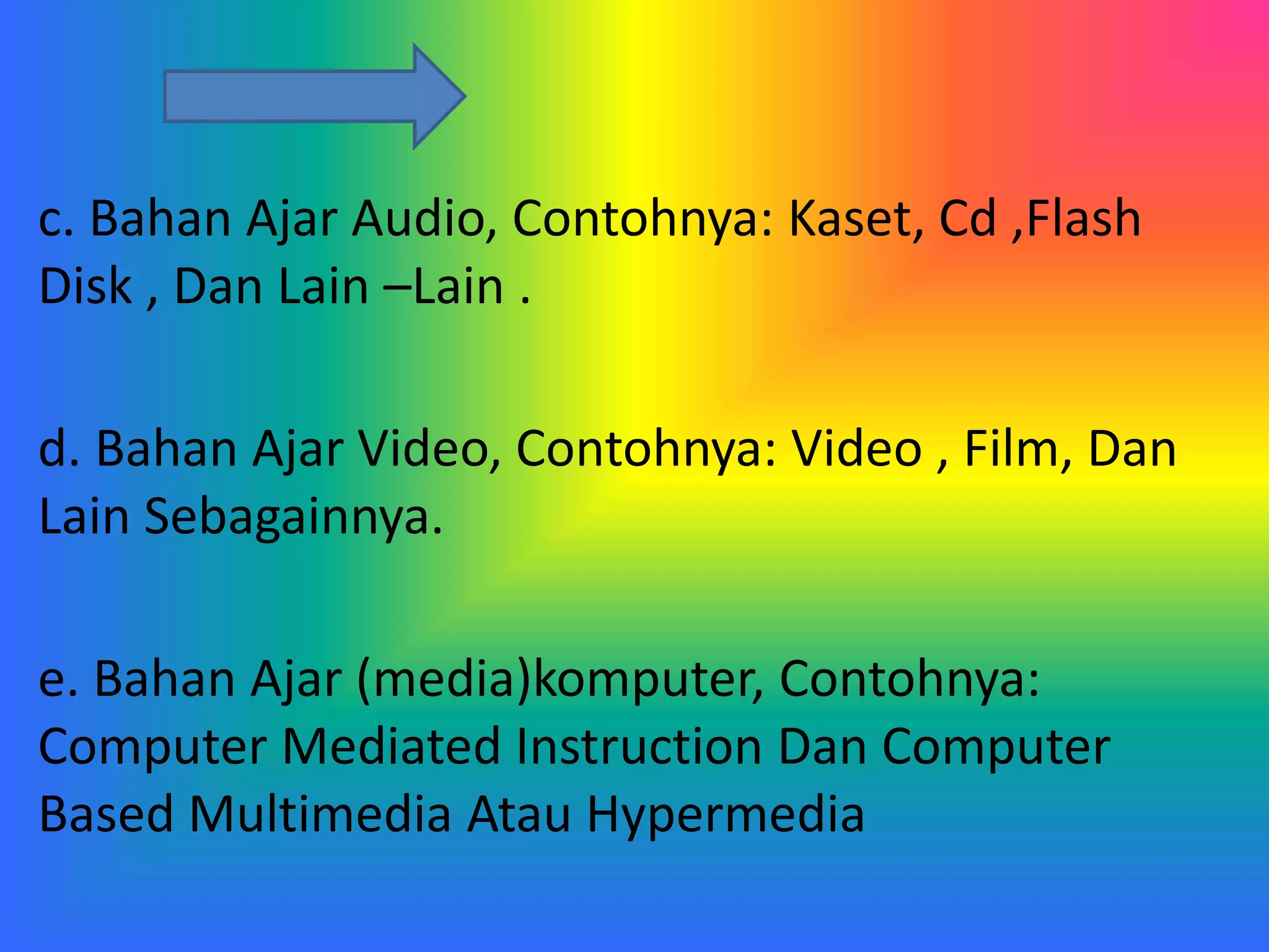 POWER POINT JENIS-JENIS BAHAN AJAR | PPTX