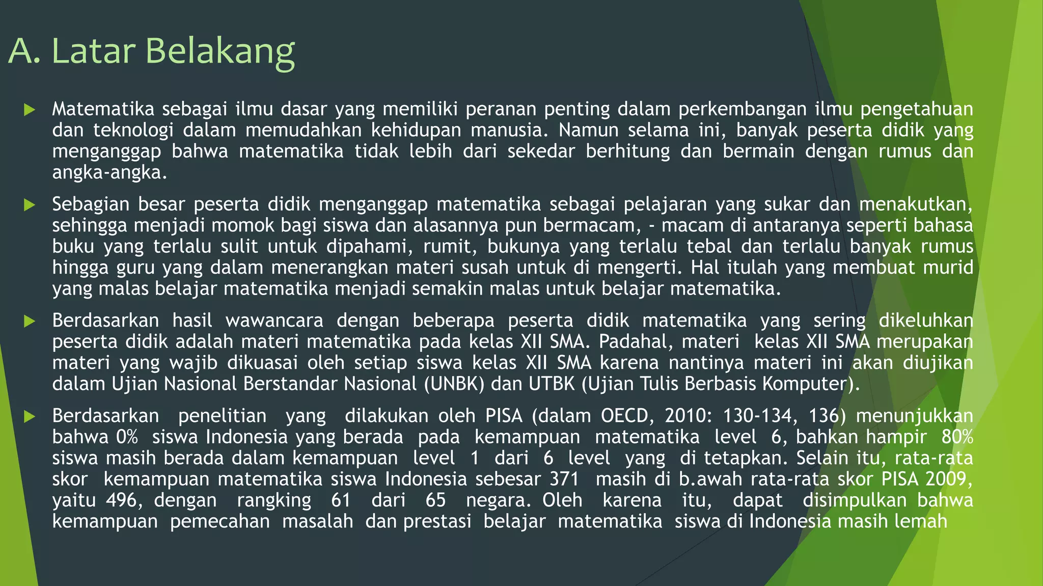 Pengembangan bahan ajar matematika berbasis pemecahan masalah kelas | PPTX