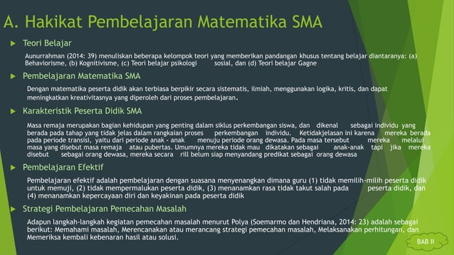 Pengembangan bahan ajar matematika berbasis pemecahan masalah kelas | PPTX