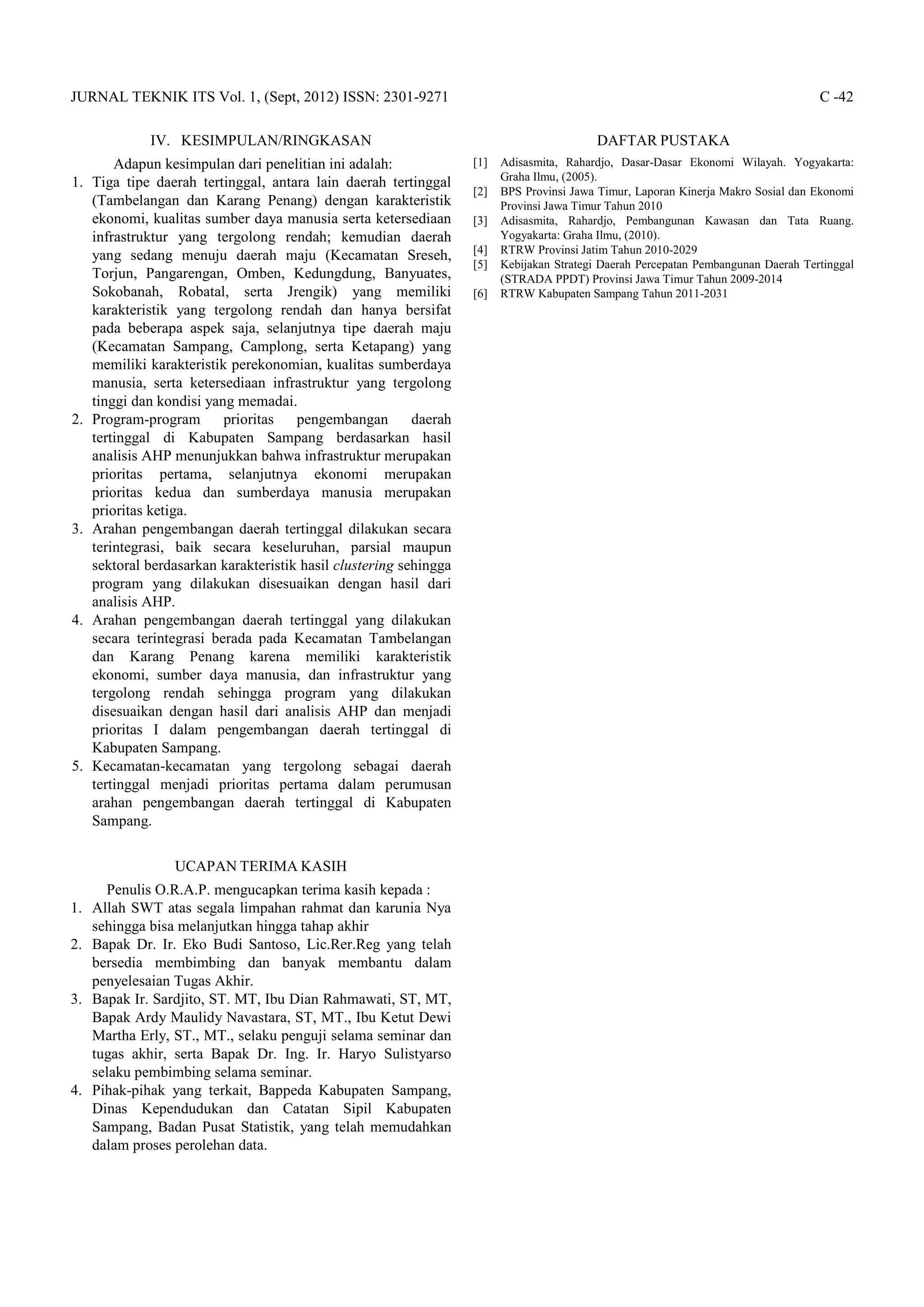 Pengembangan daerah tertinggal di | PDF