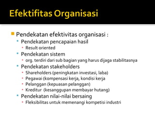 Pengembangan dan efektifitas organisasi | PPT