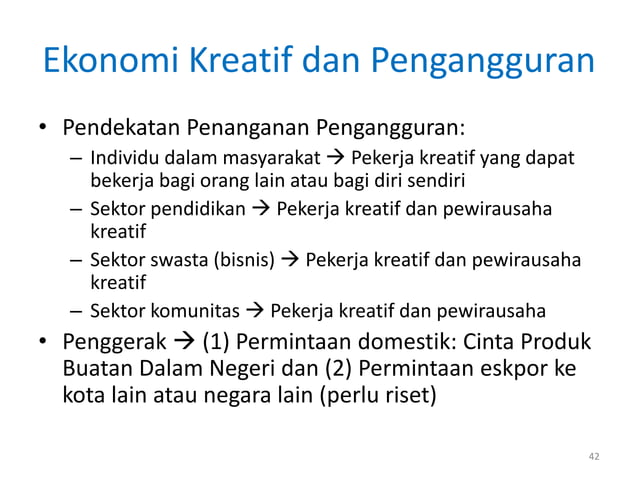 Pengembangan ekonomi kreatif indonesia | PDF