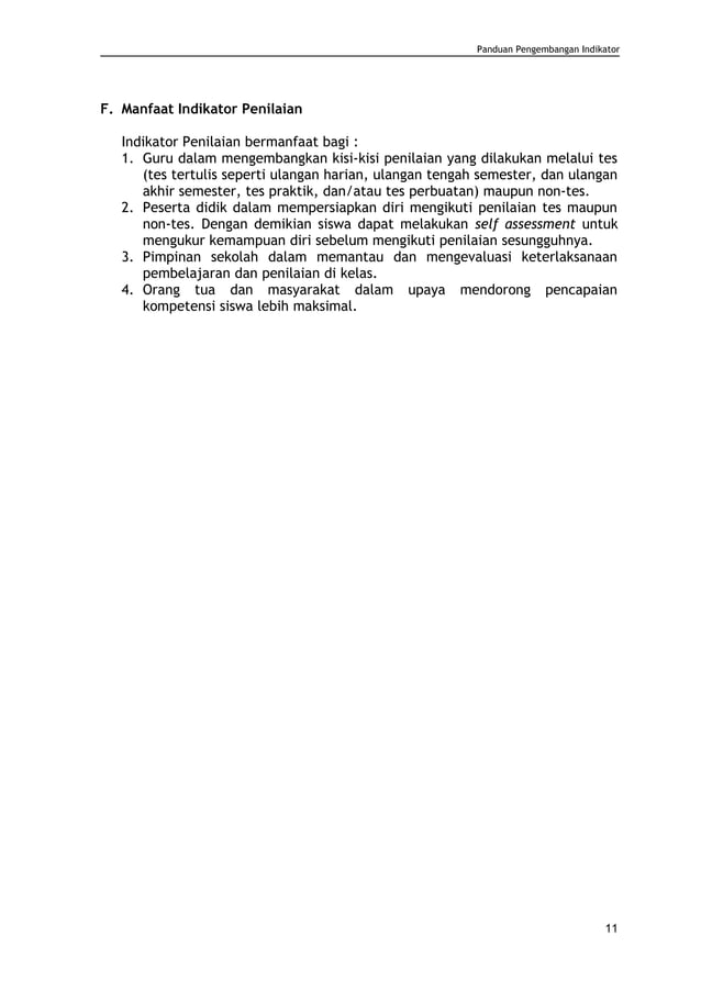 Pengembangan indikator | PDF