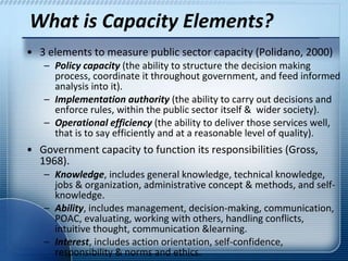 Public Service Capacity Building: From Capacity to Excellence | PPT