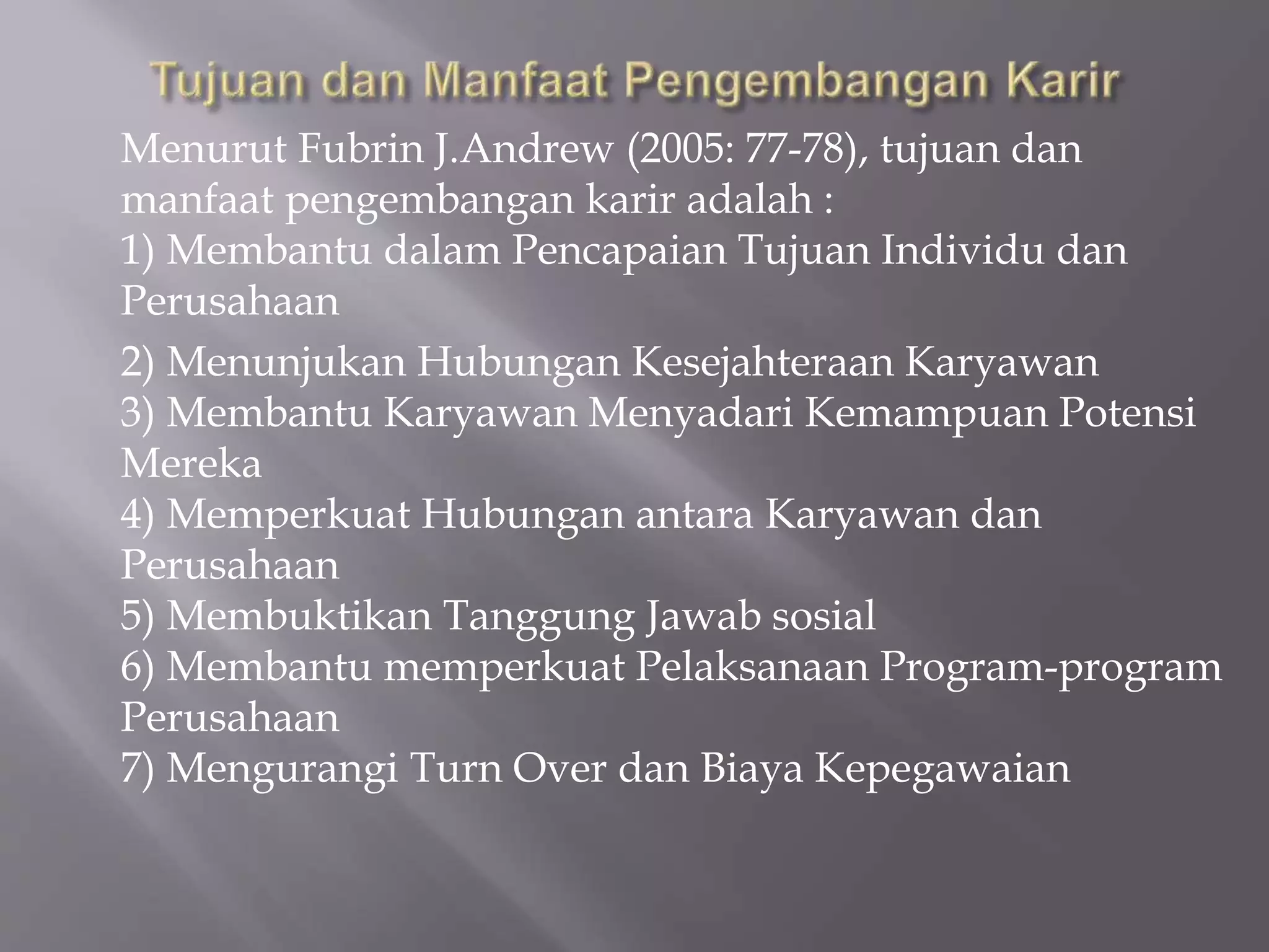 Pengembangan karir ppt | PPTX