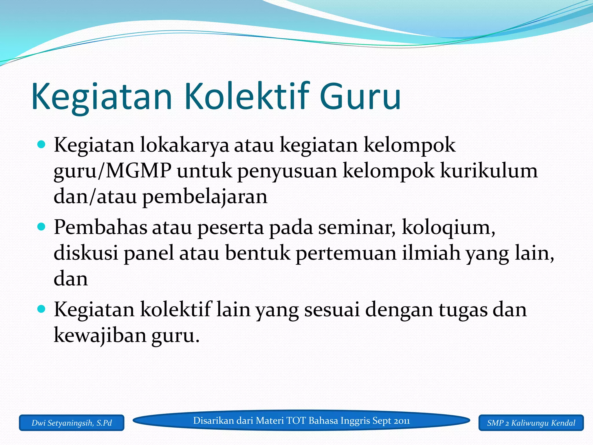 Pengembangan keprofesian berkelanjutan (pkb) | PPTX