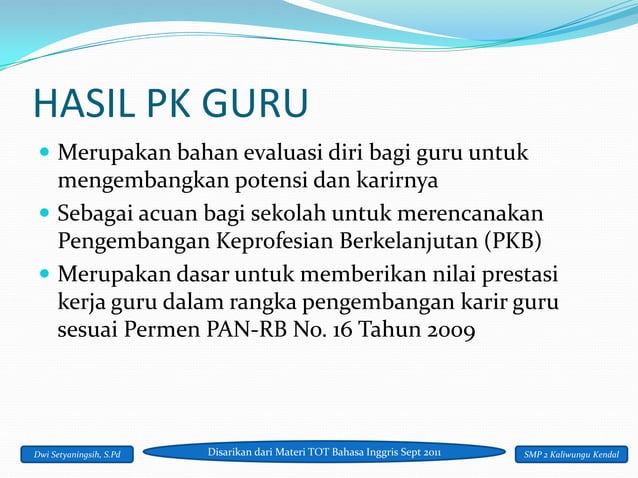 Pengembangan keprofesian berkelanjutan (pkb) | PPTX