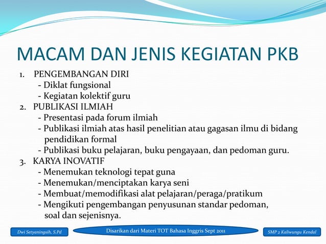 Pengembangan keprofesian berkelanjutan (pkb) | PPTX