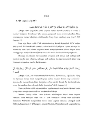 Lembar Kerja Mata Pelajaran PAI SMA | PDF