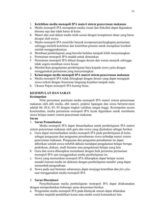 Pengembangan media pembelajaran monopoli ipa | PDF
