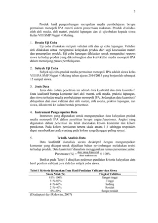 Pengembangan media pembelajaran monopoli ipa | PDF