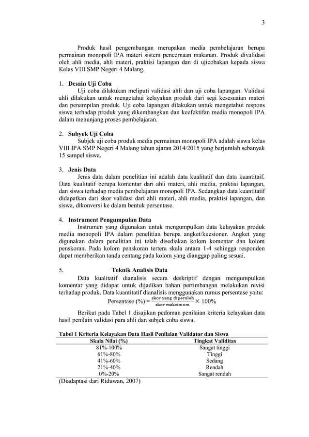 Pengembangan media pembelajaran monopoli ipa | PDF