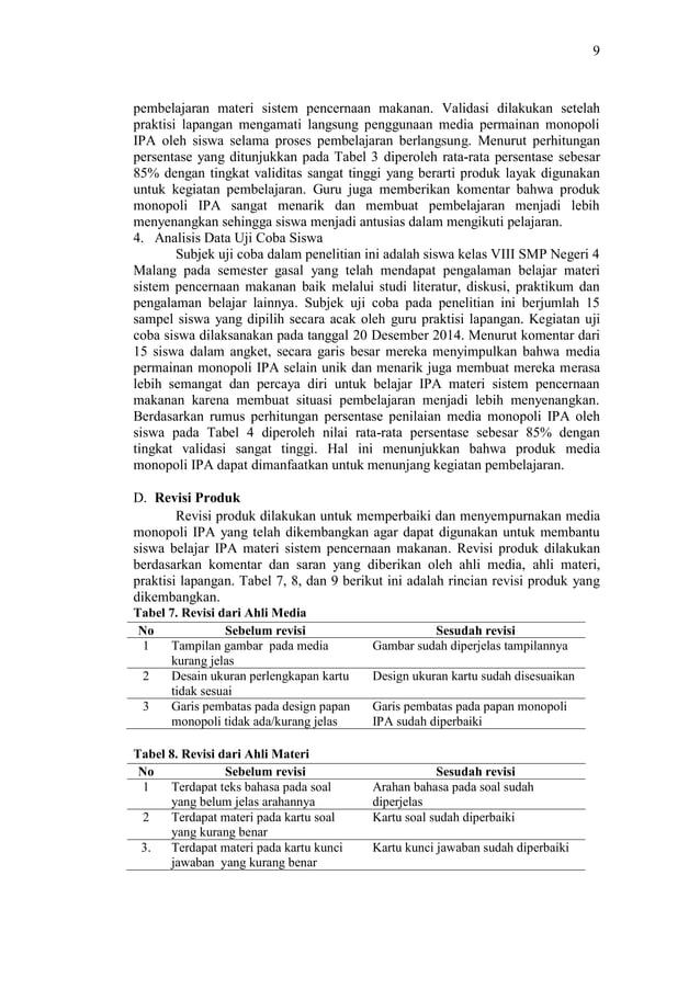 Pengembangan media pembelajaran monopoli ipa | PDF