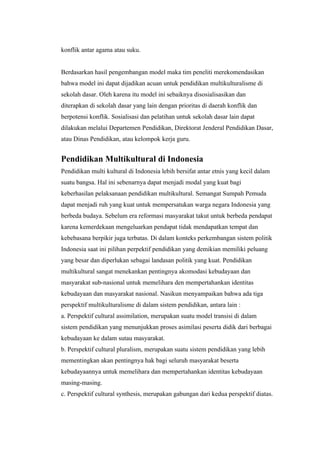 Pengembangan model pendidikan multikulturalisme untuk anak usia sekolah | PDF