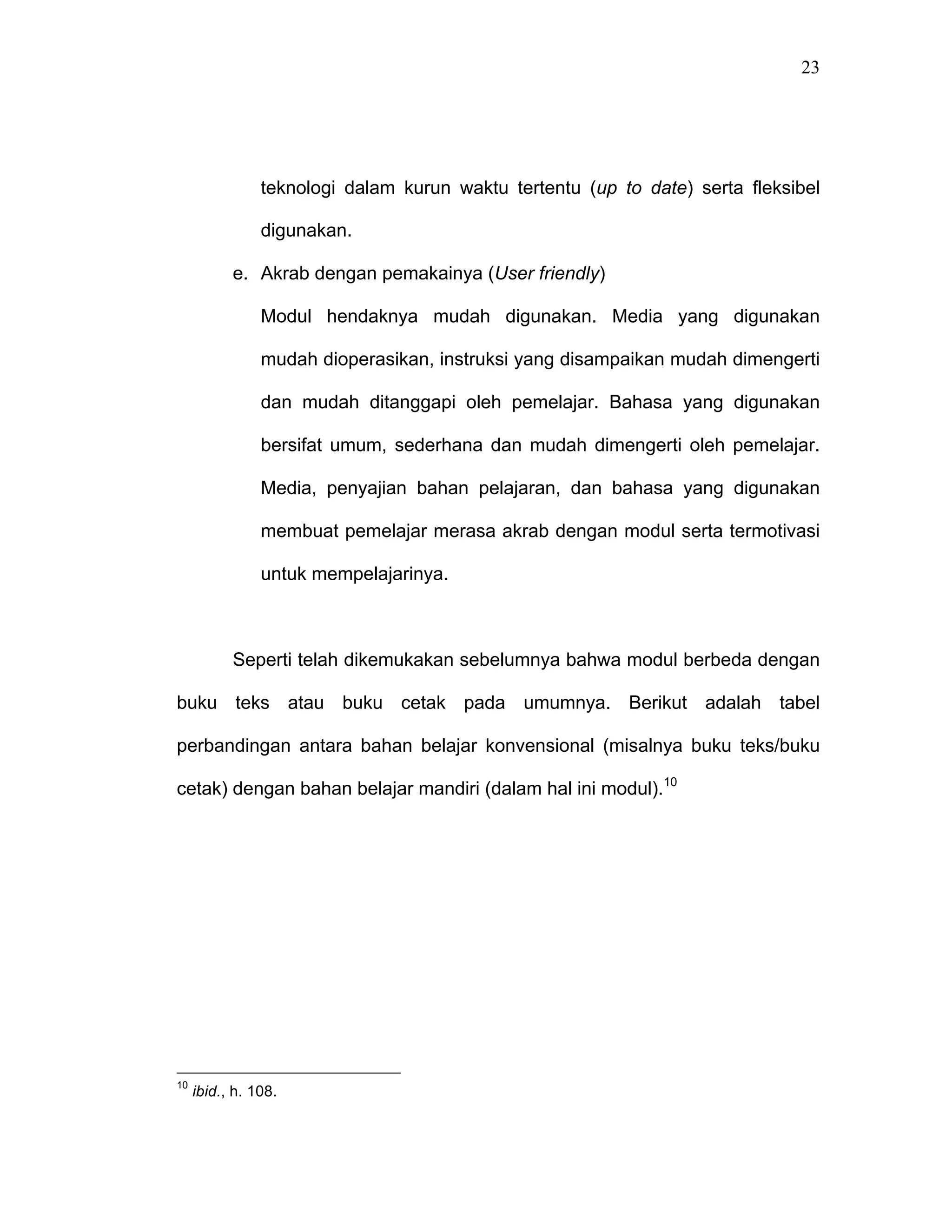 Pengembangan modul elektronik sebagai sumber belajar untuk mata kuliah ...