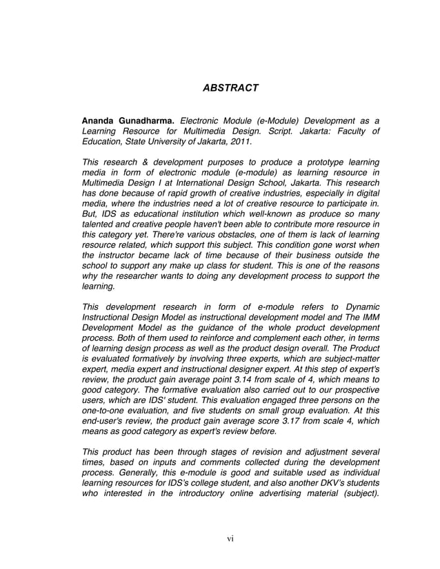 Pengembangan modul elektronik sebagai sumber belajar untuk mata kuliah ...