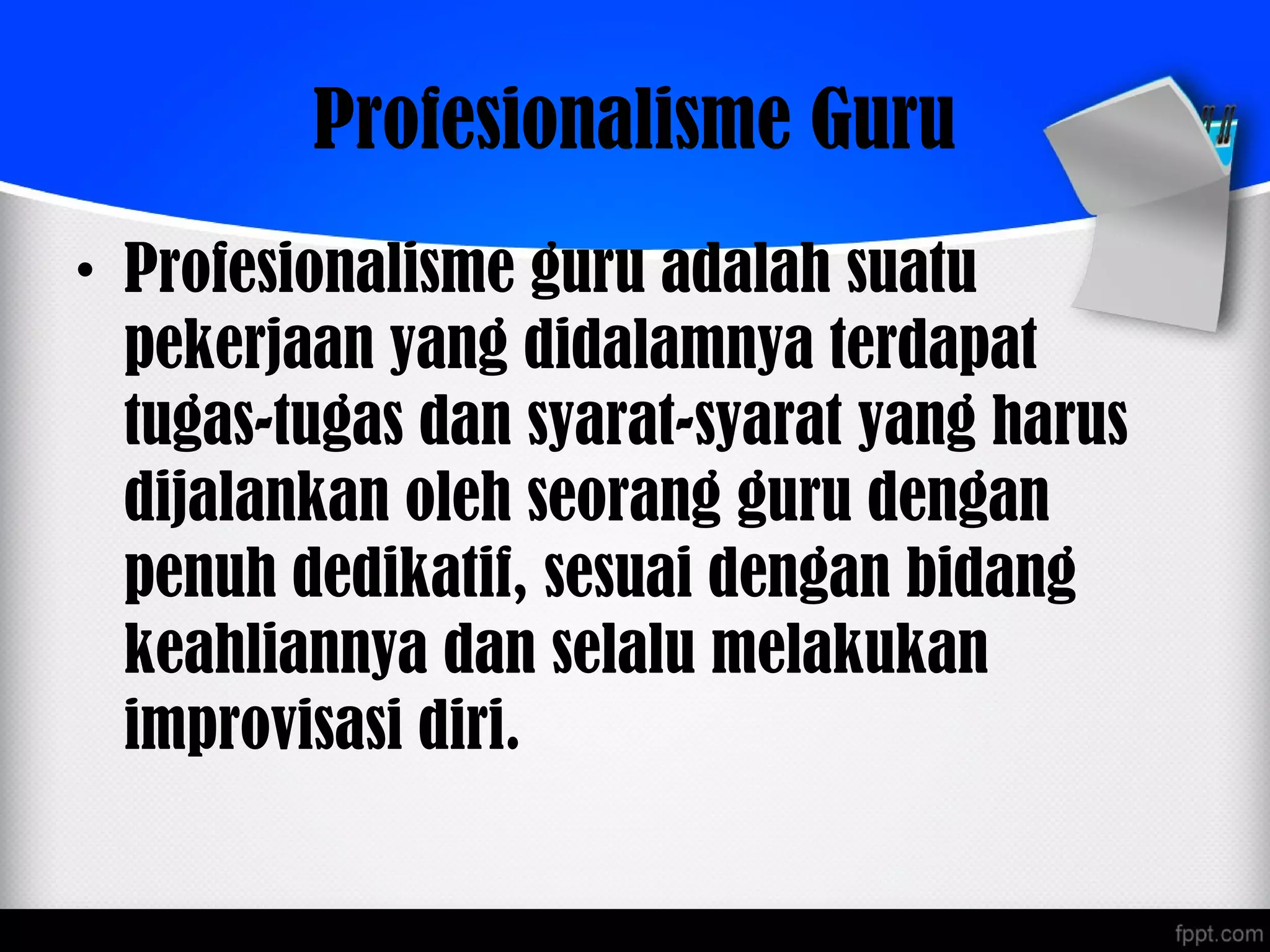 Konsep Profesi dan Profesi Guru | PPT