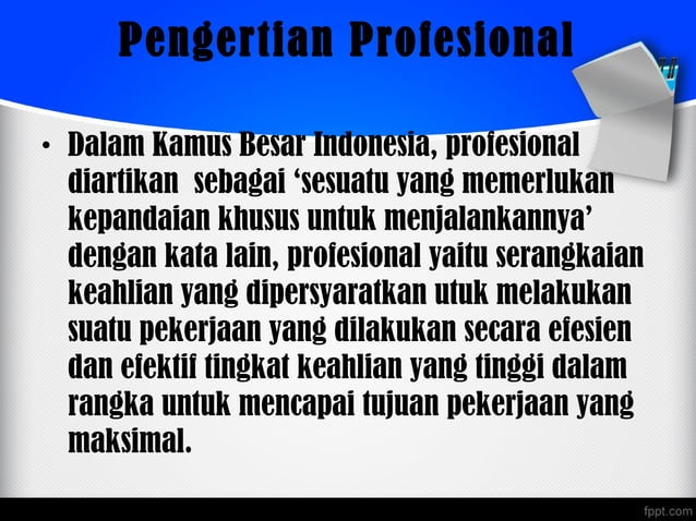 Konsep Profesi dan Profesi Guru | PPT