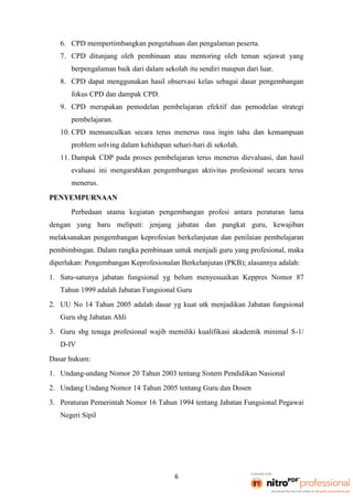 Pengembangan Profesi Guru Berkelanjutan | PDF