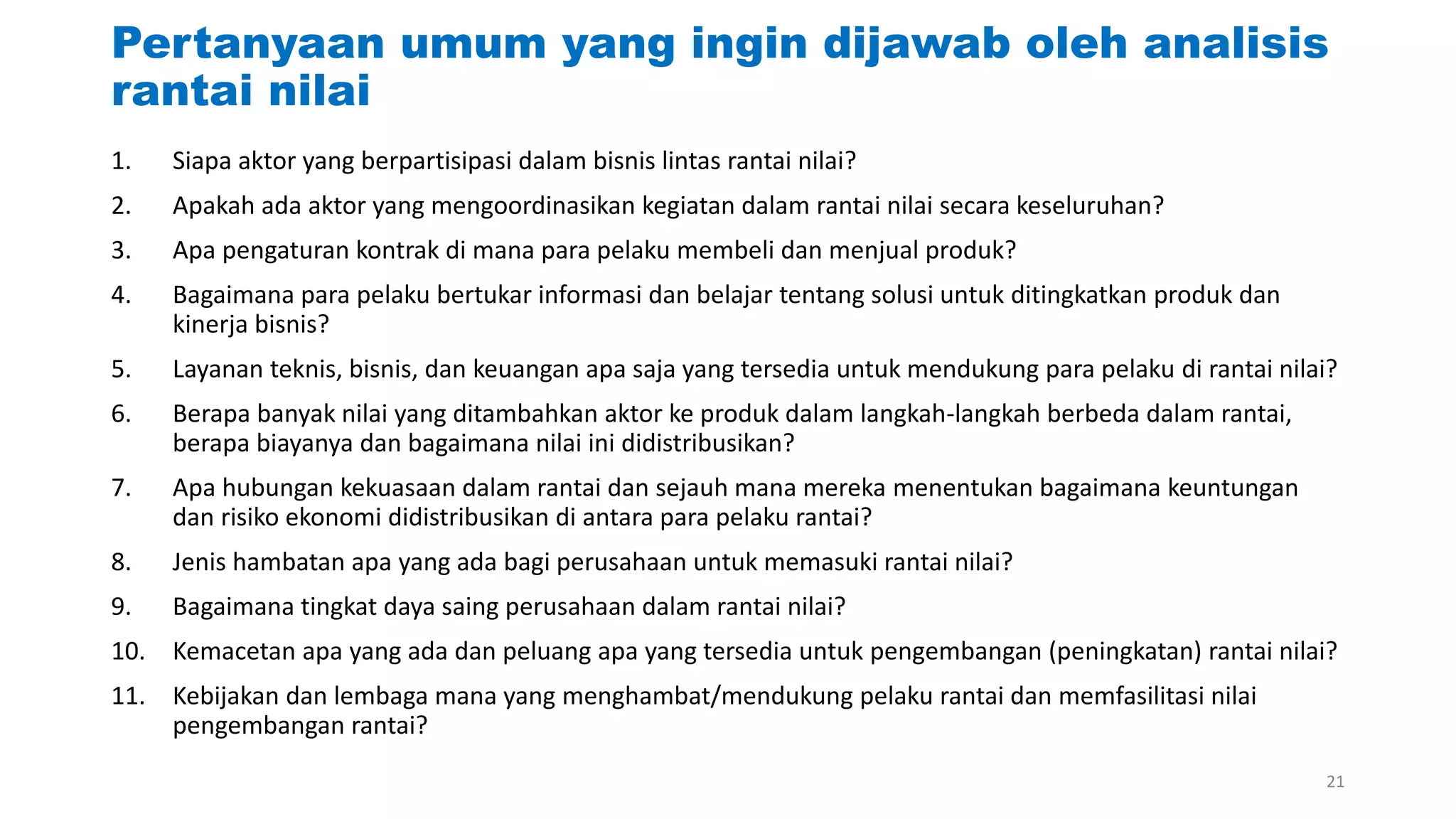 Pengembangan Rantai Nilai (Value Chain Development) | PDF