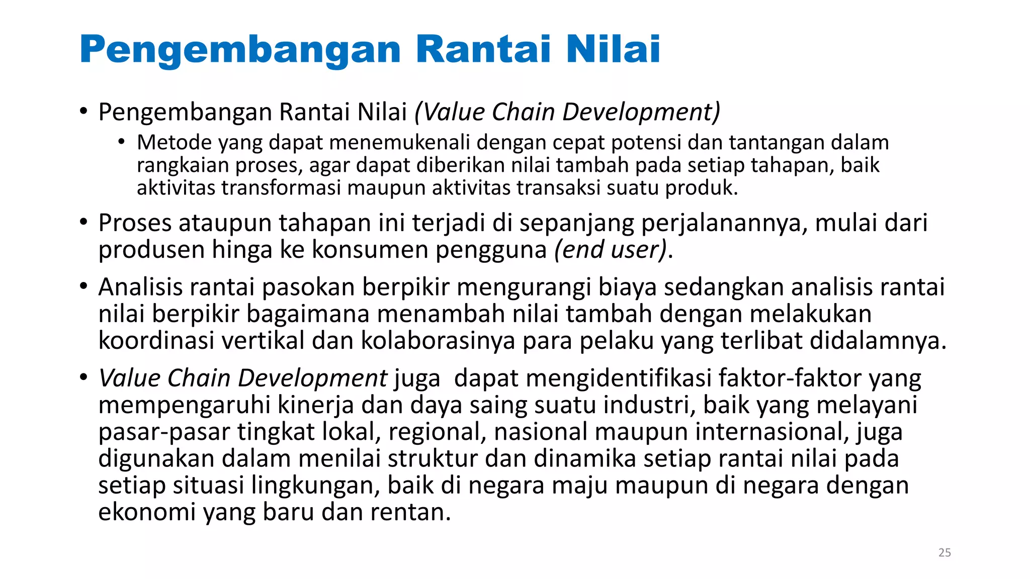 Pengembangan Rantai Nilai (Value Chain Development) | PDF