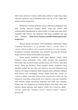 Pengembangan sdm berbasis kompetensi oleh dewi irawati | DOC