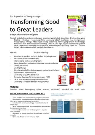 Pengembangan SDM dengan TOTAL LEADERSHIP | PDF